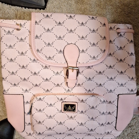 Bags | Pink Patterned Womens Backpack | Poshmark